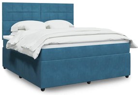 Box spring postel s matrací modrá 180 x 200 cm samet 3294710