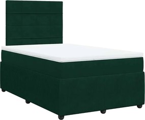 Box spring postel s matrací tmavě zelená 120x190 cm samet 3292289