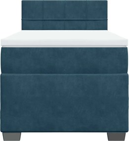 Box spring postel s matrací modrá 90 x 200 cm samet 3288526