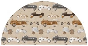 Samolepka na zeď PŮLKRUH do dětského pokoje RETRO AUTA Zvolte rozměr: 196x98 cm