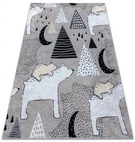 Dywany Łuszczów, Dětský kusový koberec Junior 51974.802 Bears grey, 80x150, šedá, dětský pokoj