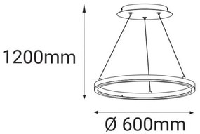 LED2 - LED Lustr na lanku CIRCLE LED/42W/230V