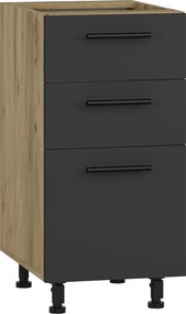 Dolní kuchyňská skříňka VITO se šuplíky - 40x82x52 cm - dub craft/antracitová