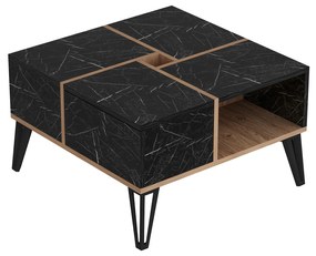 Konferenční stolek Nicholas (černá + ořech + bílá). 1089610