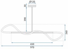 Toolight - LED závěsné svítidlo APP856-CP, černá, OSW-04031