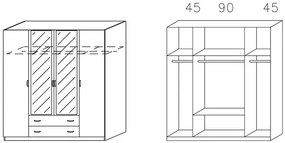 Šatní skříň Case, 181 cm, dub sonoma
