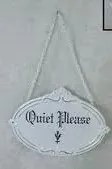 Plechová cedulka na dveře Quieet Please - Ticho prosím