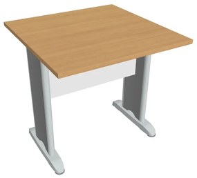 Stůl jednací rovný 80 cm - Hobis Cross CJ 800 Dekor stolové desky: buk, Dekor lamino podnože: bílá, Barva nohou: Stříbrná