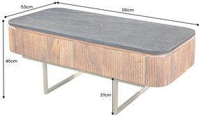 Designový konferenční stolek Daichi 110 cm mango/mramor
