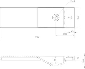 Sapho Agos AS080 umyvadlo 80 x 22 cm litý mramor