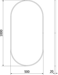 Mexen Loft, oválné koupelnové zrcadlo 100 x 50 cm, barva rámu zlatá lesklá, 9851-100-050-000-50