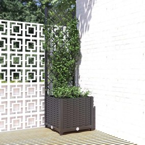 vidaXL Zahradní truhlík s treláží 40 x 40 x 136 cm PP [318269] Barva: Tmavě šedá