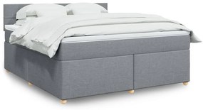 Box spring postel s matrací světle šedá 180 x 200 cm textil 3289059