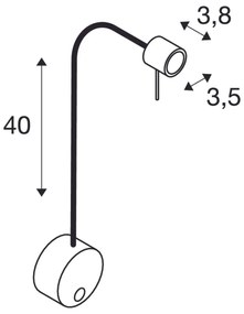 SLV 1002608 Dio Flex, nástěnné flexibilní svítidlo, 1x GU10 max. 50 W, černá