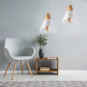 Toolight Toolight, závěsná stropní lampa 1xE27 APP226-1CP, bílá-hnědá, OSW-00893