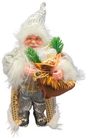 Vánoční dekorace, zpívající a tančící Santa Claus nosící dárky, 33cm
