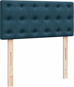 Box spring postel s matrací modrá 90 x 200 cm samet 3287642