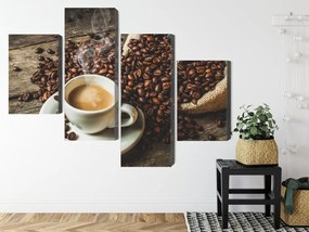 Vícedílný obraz Šálek Horké Kávy Nedostatek Nedostatek Přírodní plátno 240x150