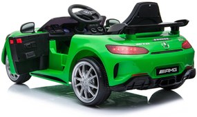 Dětské elektrické autíčko s dálkovým ovládáním BestBerg BBCC-10G – Mercedes-Benz AMG GT R / nosnost 25 kg / Li-Ion baterie / zelená