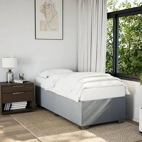 Rám postele bez matrace světle šedá 90 x 190 cm textil 3284436