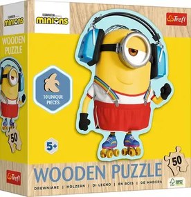 Trefl - Puzzle - Dřevěné obrysové puzzle Mimoni: Šílený Mimoň / 50 díl
