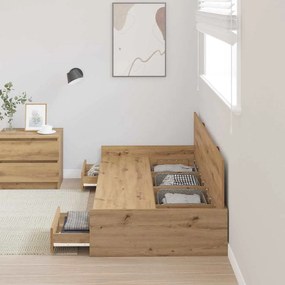 Rám postele s čelo Artisanový dub 90 x 190 cm Kompozitní dřevo 3335252