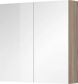 Mereo Mereo, Aira, koupelnová galerka 60 cm nebo 80 cm, zrcadlová skříňka, 2x dveře, dub Kronberg, CN717GD