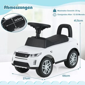 Costway Pojízdné auto s úložným prostorem, pojízdné auto, dětské auto, tlačné