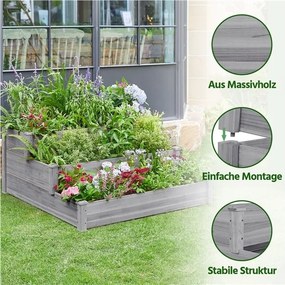 Vyvýšený záhon Yaheetech – šedá, 120 cm (délka) × 120 cm (šířka) × 56 cm (výška) (257320264207)
