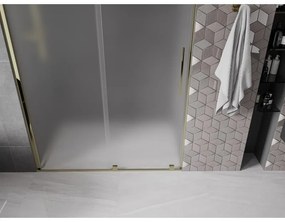 Mexen Velar, posuvné sprchové dveře do otvoru 140 cm, 8mm sklo námraza, zlatá lesklá, 871-140-000-31-50