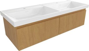 Koupelnová skříňka s umyvadlem SAT Evolution 118x30x44,5 cm dub medový mat SATEVO120DMU4