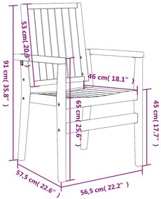 Stohovatelné zahradní židle 2 ks 56,5x57,5x91 cm masivní teak,  364404