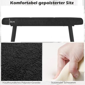 Costway Lavice 113 cm s polštáři a kovovými nohami čalouněná otoman do nosnosti