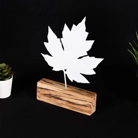 Kovová dekorace Maple 27 cm bílá