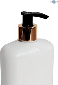 Dávkovač na mýdlo 400 ml bílý s černo-zlatou pumpičkou LIMA