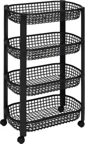 Kuchyňský vozík na kolečkách BASKET, plastový, 46,5 x 25,5 x 79 cm