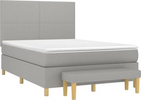 Box spring postel s matrací světle šedá 140 x 190 cm textil 3136989