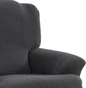 Super strečové potahy NIAGARA antracitová sedačka s otomanem vlevo (š. 200 - 300 cm)