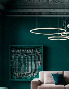 Redo Závěsné LED svítidlo ORBIT ø100/ø80/ø60 cm, 3000K, 3 kruhy Barva: Černá, Stmívání, řízení: TRIAC