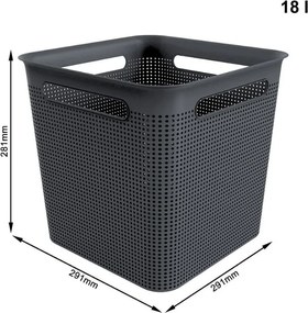 Rotho Úložný box s madly BRISEN 18l, 29x29x29cm, černý