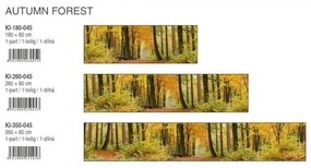 DIMEX | Fototapeta do kuchyně Podzimní les KI-180-045 | 180 x 60 cm | zelená, oranžová, hnědá