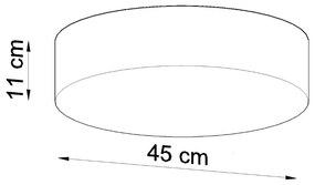 Stropní svítidlo Arena, 1x černé plastové stínítko, (bílý plast), (fi 45 cm)