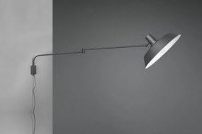 Matně černé nástěnné svítidlo s ohybatelnou konstrukcí do zásuvky ø 35,5 cm Bolder – Trio