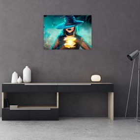 Skleněný obraz čarodějnice (70x50 cm)