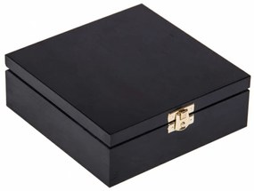 Dřevěná krabička - Černá 16x16x6 cm