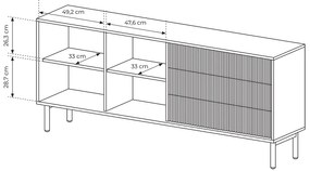 TAVO d | komoda 187 2D3S | 187,1 cm | dub cremona