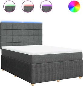 Box spring postel s matrací tmavě šedá 160x200 cm textil 3294408