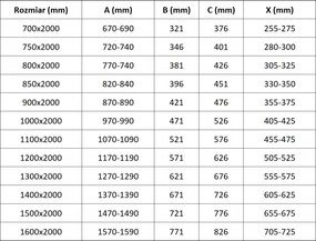 Mexen Velar, sprchová zástěna s posuvnými dveřmi Walk-in 70 x 200 cm, 8mm čiré sklo, broušená ocel, 871-070-000-03-97