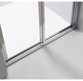 BPS-koupelny Zalamovací posuvné sprchové dveře HYD-DN09D 110 chrom/transparent pro instalaci do niky