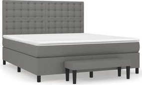 Box spring postel s matrací tmavě šedá 180x200 cm textil 3136934